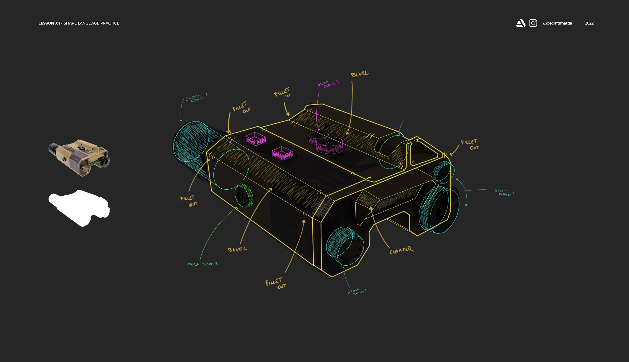 Thinking in CAD - Shape exercises | Lesson 1 Homework | Learn Squared